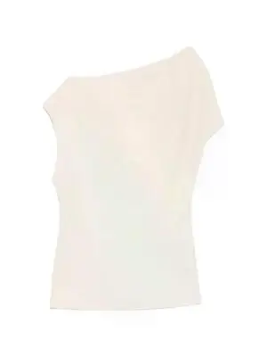 TOTEME One-shoulder Textured Top - Neutrals