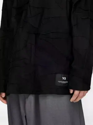 Y3 Distressed-effect Raglan-sleeve Sweater - Black