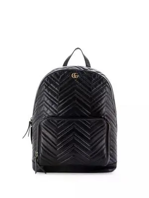 Gucci Gg Marmont Pocket Matelasse Leather Medium Backpack - Black