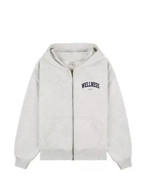 Sporty & Rich Long-sleeve Zip-up Hoodie - Grey