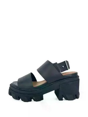 GANNI 2020s Cleated Leather Sandals - Black