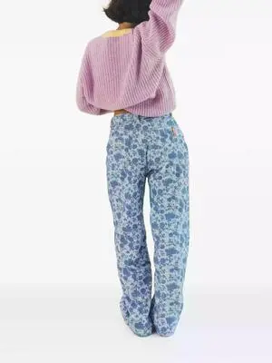 FAVORITE PEOPLE Bakery Floral-print Corduroy Trousers