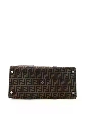 Fendi Convertible Open Zucca Jacquard Fabric And Leather Large Tote Bag