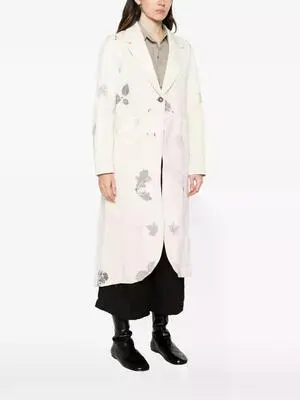 LOÏS DIONISIO Leaf-print Single-breasted Coat