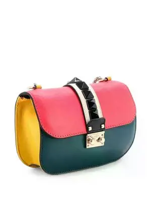 Valentino Garavani Glam Lock Covered Studs Leather Small Shoulder Bag