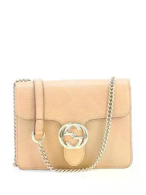 Gucci Interlocking Leather Small Shoulder Bag - Brown