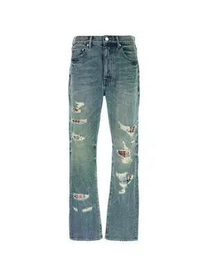 PURPLE BRAND P011 Distressed Patchwork Jeans - Blue