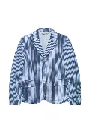 Comme Des Garçons Striped Single-breasted Blazer - Blue