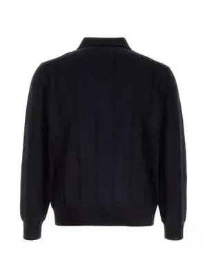 Canali Ribbed-knit Wool Polo Shirt