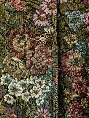Farm Rio Floral-tapestry Scalloped-edge Coat