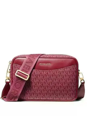 Michael Kors Bev Large Signature Logo Cross Body Bag - Red