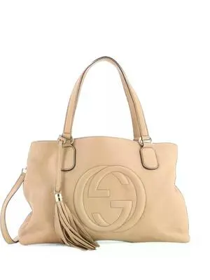 Gucci Soho Working Leather Medium Tote Bag - Neutrals