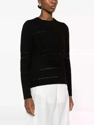 Fabiana Filippi Sequin-embellished Ribbed-knit Sweater