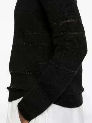 Fabiana Filippi Sequin-embellished Ribbed-knit Sweater