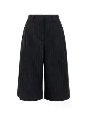 THELATEST Pinstripe-pattern Dakota Bermuda Shorts - Blue