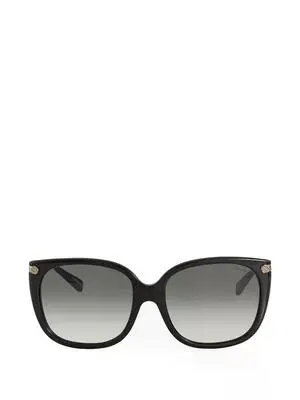 COACH Square-frame Floral-embellished Sunglasses - Black