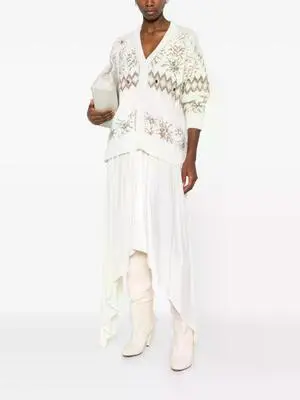 Fabiana Filippi Intarsia-knit Cardigan - Neutrals