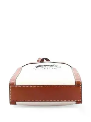 Celine Sulky Vertical Cabas Tote Canvas With Leather Mini Crossbody Bag - Neutrals