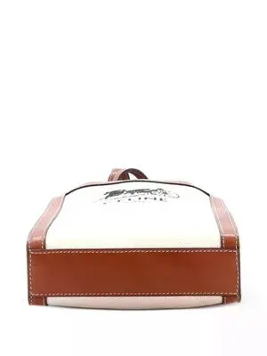 Celine Sulky Vertical Cabas Tote Canvas With Leather Mini Crossbody Bag - Neutrals