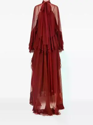 Alberta Ferretti Ruffled Silk-chiffon Maxi Dress