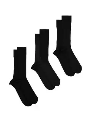 Nn07 Rib-knit Sock Set - Black