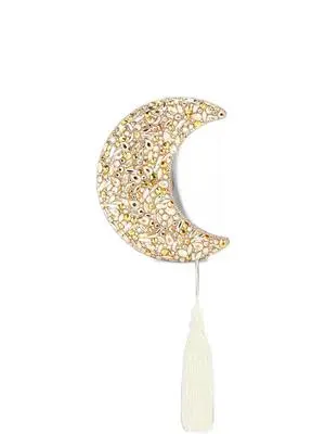 Judith Leiber Crescent Moon Crystal-embellished Mini Bag - Yellow