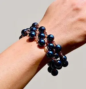 REJECTED HEARTS CLUB Celeste Hematite 3-layer Bracelet
