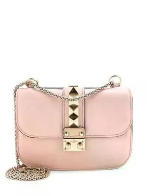 Valentino Garavani Glam Lock Leather Small Shoulder Bag - Pink
