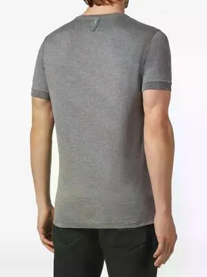 BILLIONAIRE Lion-embroidered V-neck T-shirt
