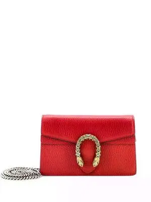 Gucci Dionysus Bag Leather Super Mini Clutch Bag - Red