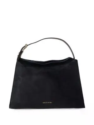 Orciani Midi Trinity Peach Oro Suede Tote Bag - Blue