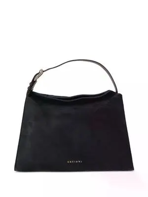 Orciani Midi Trinity Peach Oro Suede Tote Bag - Blue