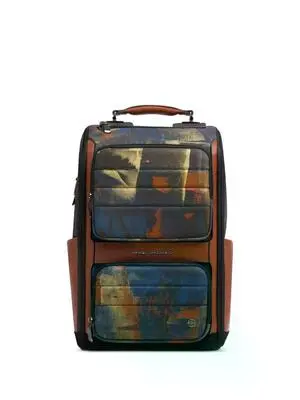 PIQUADRO Camouflage-print Laptop Backpack - Blue