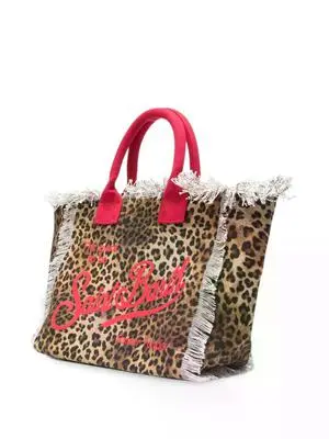 MC2 SAINT BARTH Leopard-print Frayed Tote Bag