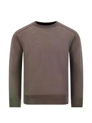 Paul & Shark Suede-panel Crew-neck Sweater - Brown