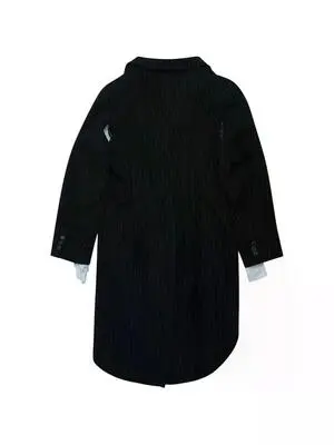 Comme Des Garçons Pinstripe-pattern Cutout Coat