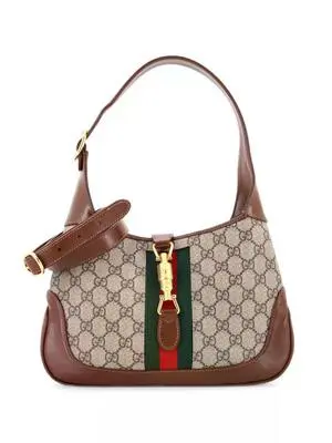 Gucci Jackie 1961 Gg Coated Canvas Small Hobo Bag - Brown
