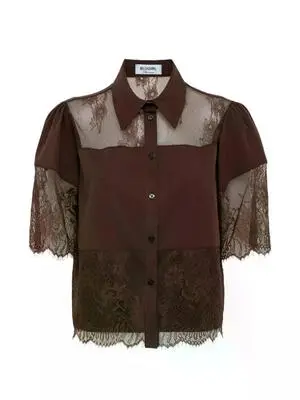 BLUGIRL Lace-panelled Shirt - Brown