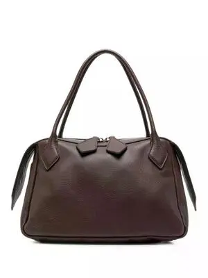 MINOBOSSI Medium Grained Leather Tote Bag - Brown