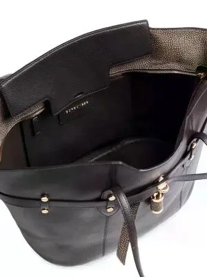 Borbonese Large Premiere Pebbled Padlock-detail Tote Bag