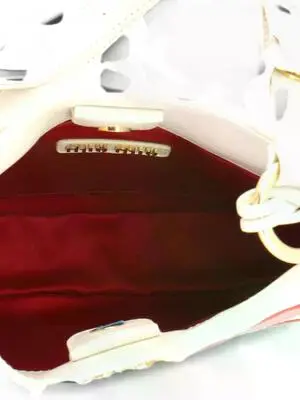 Miu Miu Flower Motif Leather Hobo Bag