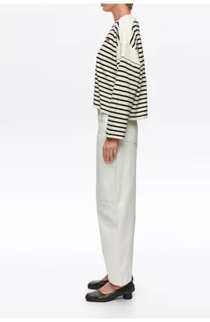 Bimba Y Lola Striped Cotton Boat Neck T-shirt