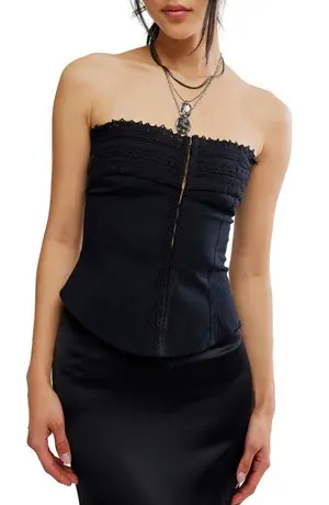 Free People Nikki Lace Detail Strapless Corset