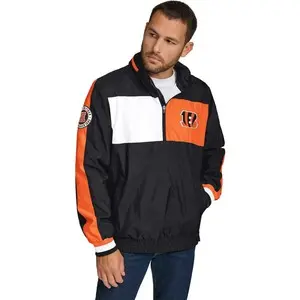 Tommy Hilfiger Cincinnati Bengals Gael Lightweight Half-zip Pullover Hoodie Jacket - Black