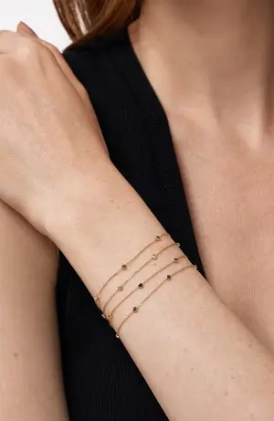 ANA LUISA Solid Yellow Gold Birthstone Bracelet - Emerald