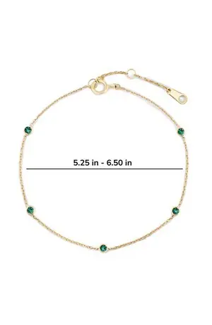 ANA LUISA Solid Yellow Gold Birthstone Bracelet - Emerald