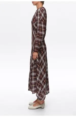 Bimba Y Lola Checked Patchwork Batwing Dress