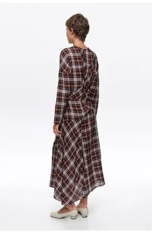 Bimba Y Lola Checked Patchwork Batwing Dress