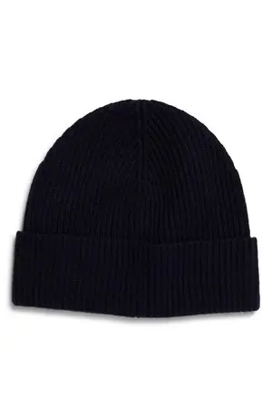 Nordstrom Wool & Cashmere Rib Beanie - Navy