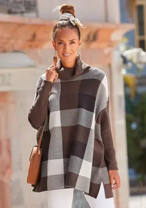 LASCANA Checked Oversized Sweater